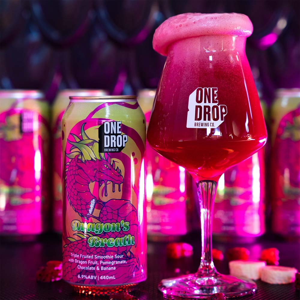 One Drop Brewing - Dragon's Breath Triple Fruited Smoothie Sour – Beer ...